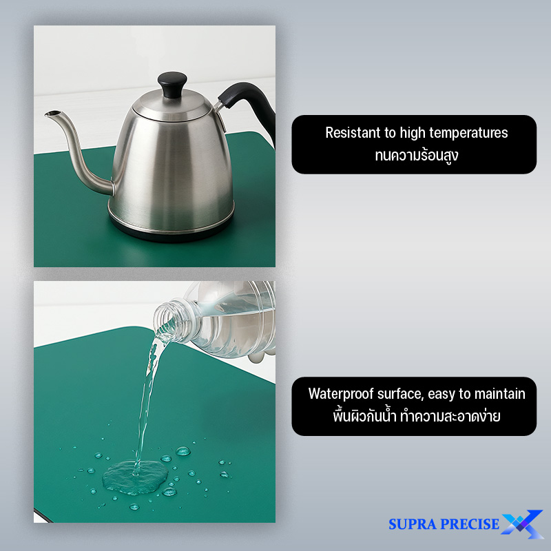 ESD Table Mat Dark Green Shiny Size 1mx10m 2mm - baobaothailand