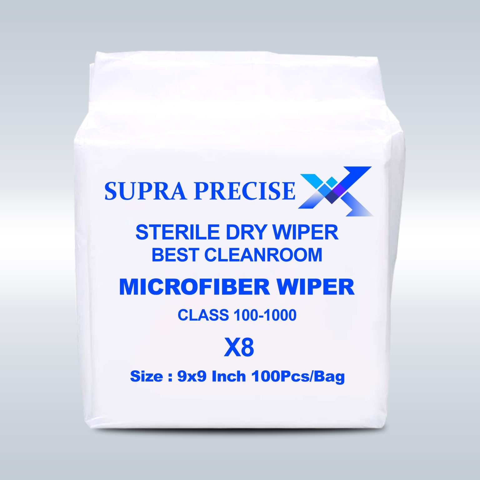 Sterile Dry Microfiber Wiper X8 9x9 Inch - baobaothailand