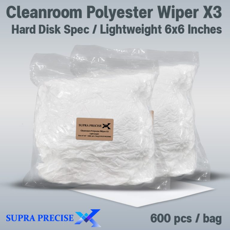 Cleanroom Polyester Wiper X3 lightweight 6"x6" (Hard Disk Spec ...